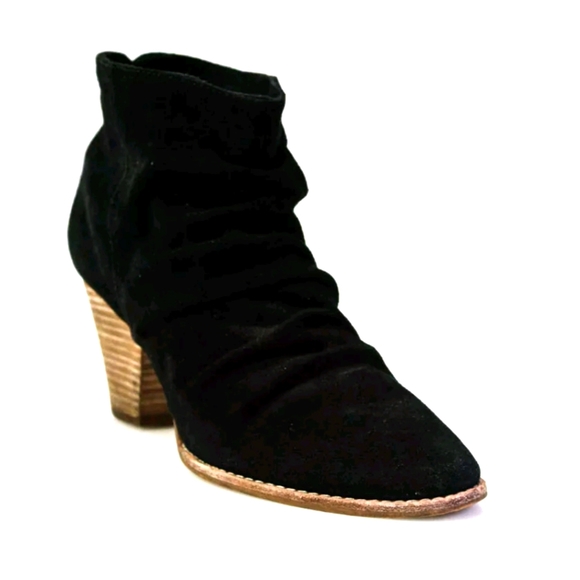 Splendid | Shoes | Splendid Suede Stacked Heel Ankle Boots Black | Poshmark